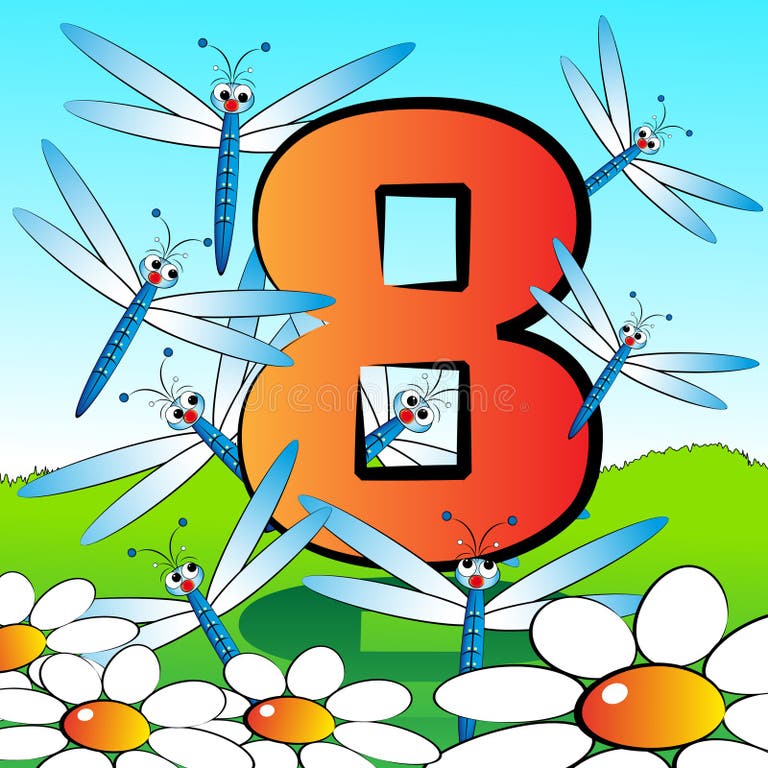 Numbers Serie for Kids - #08 Stock Vector - Illustration of children ...