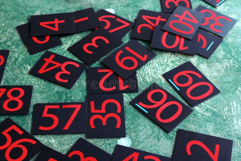 Numbers Series Painted on Green Wall. Stock Photo - Image of ...