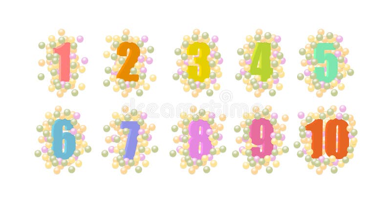 Numbers Set in Colored Balls. Stock Vector - Illustration of ...