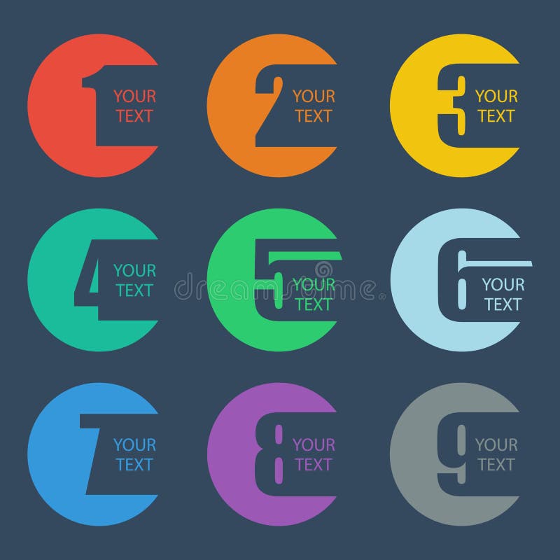 Numbers Set. Design Vector Illustration. Stock Vector - Illustration of ...