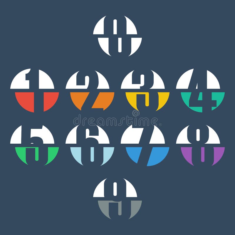 Numbers Set. Design Vector Illustration. Stock Vector - Illustration of ...