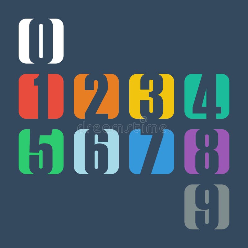 Numbers Set. Design Vector Illustration Stock Vector - Illustration of ...