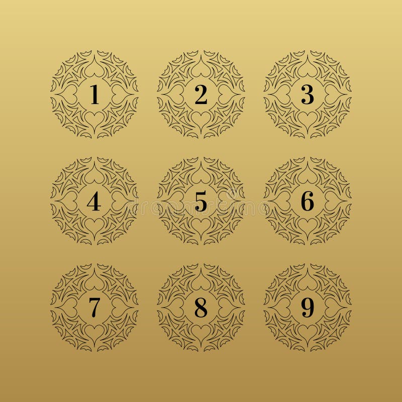 Numbers Set. Frames in Linear Style Stock Vector - Illustration of ...