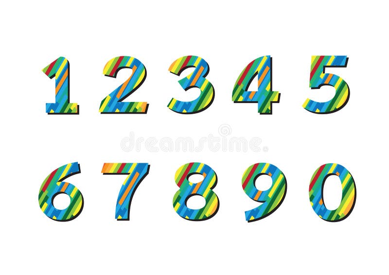 Numbers Set in Illustration , Abstract Number Stock Illustration ...