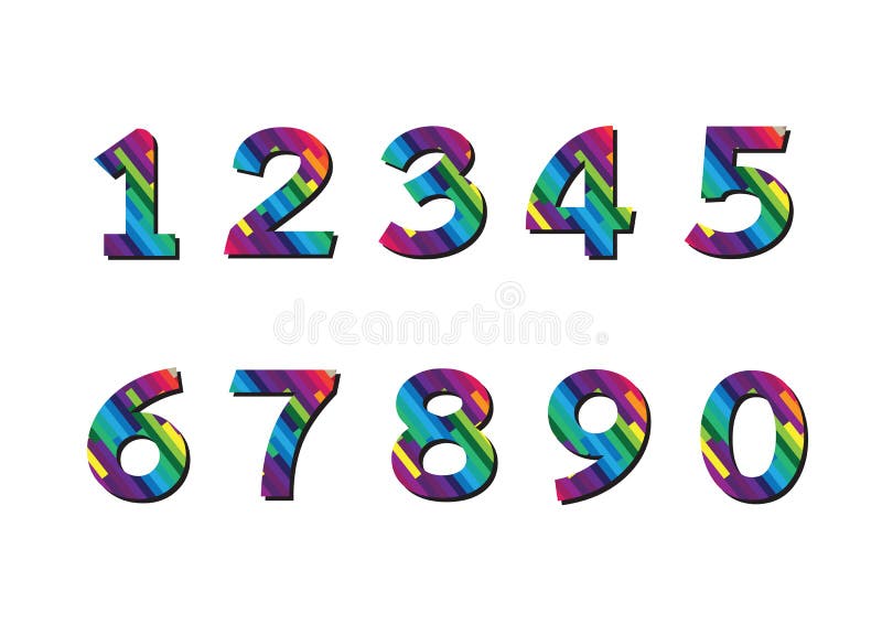 Numbers Set in Illustration , Abstract Number Stock Illustration ...