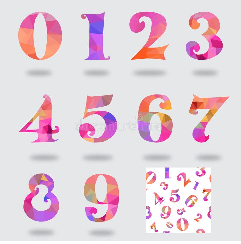 Numbers set stock vector. Illustration of font, sign - 45784460
