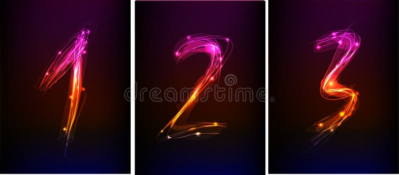 Neon numbers stock vector. Illustration of colored, collection - 35942965