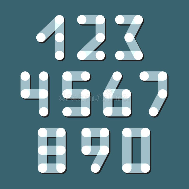 Numbers Set Modern Style. Icons. Vector Stock Vector - Illustration of ...