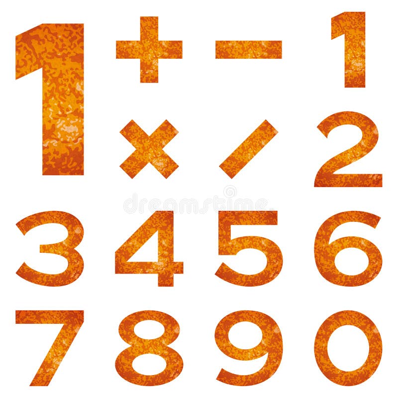 Numbers set, orange lava stock vector. Illustration of minus - 45234434