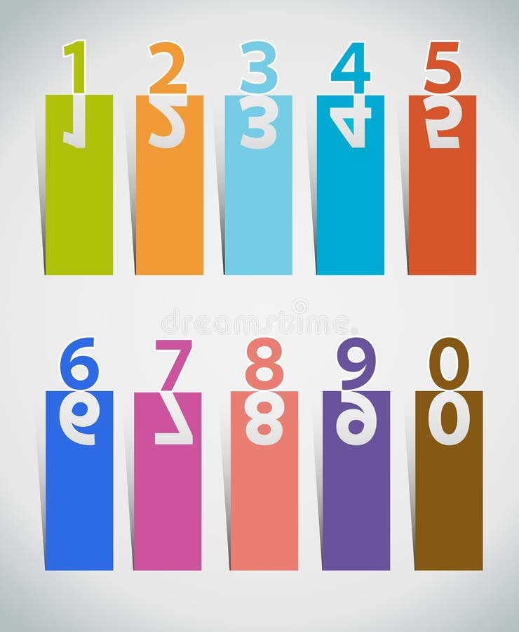 Numbers set.paper cut stock vector. Illustration of four - 41964961