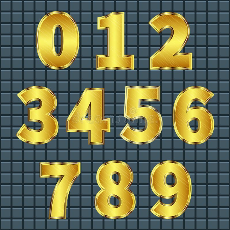 Golden numbers stock illustration. Illustration of five - 18258873
