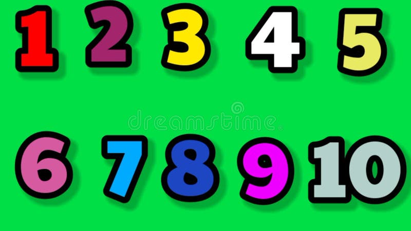 Numbers 1-10 Shapes on Green Screen Background Stock Video - Video of ...
