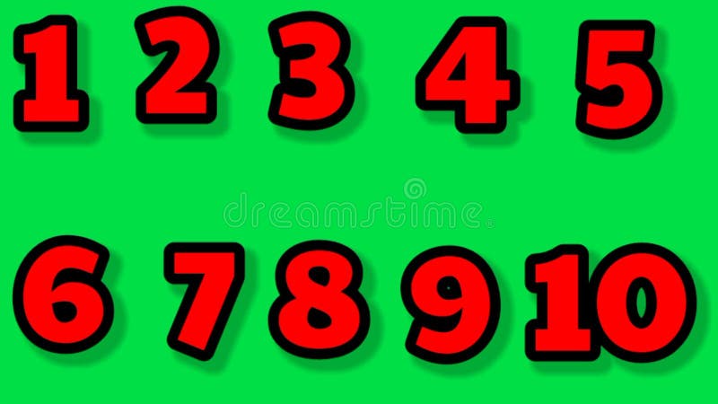 Numbers 1-10 Shapes on Green Screen Background Stock Video - Video of ...