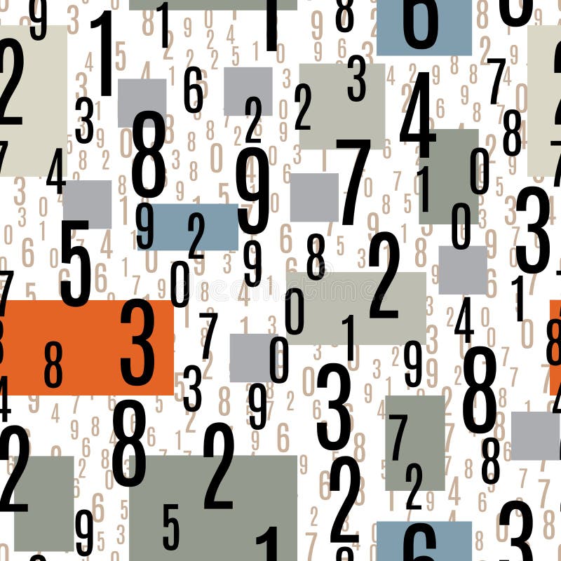 Seamless Pattern with the Numbers Stock Vector - Illustration of repeat ...