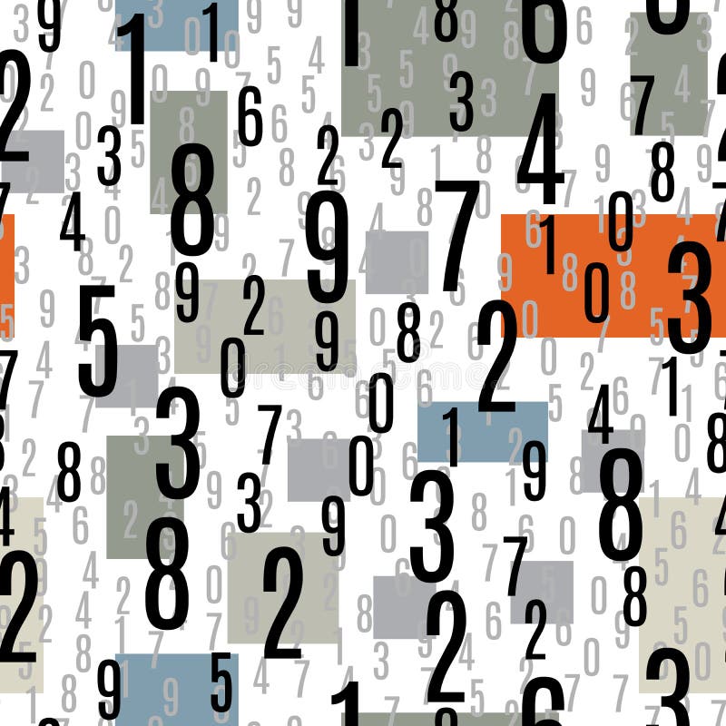 Seamless Pattern with the Numbers Stock Vector - Illustration of number ...