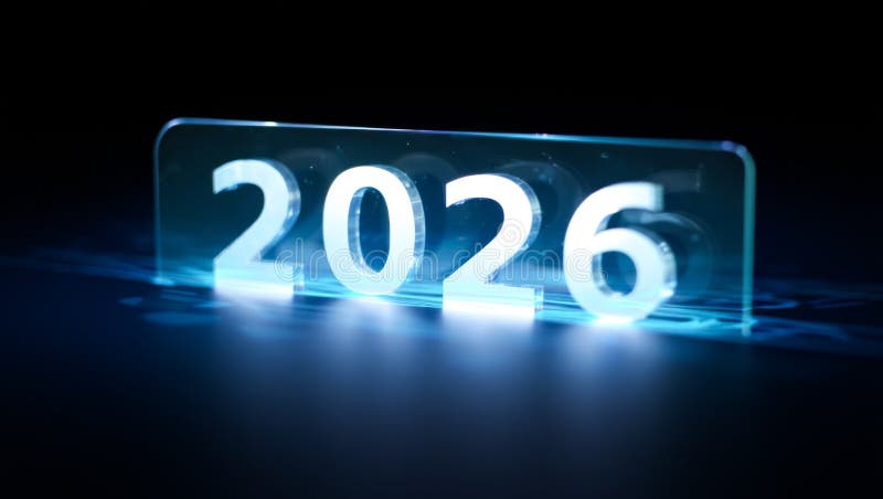 The Numbers 2026 are Shown in a Clear Plastic Sign Stock Image - Image ...
