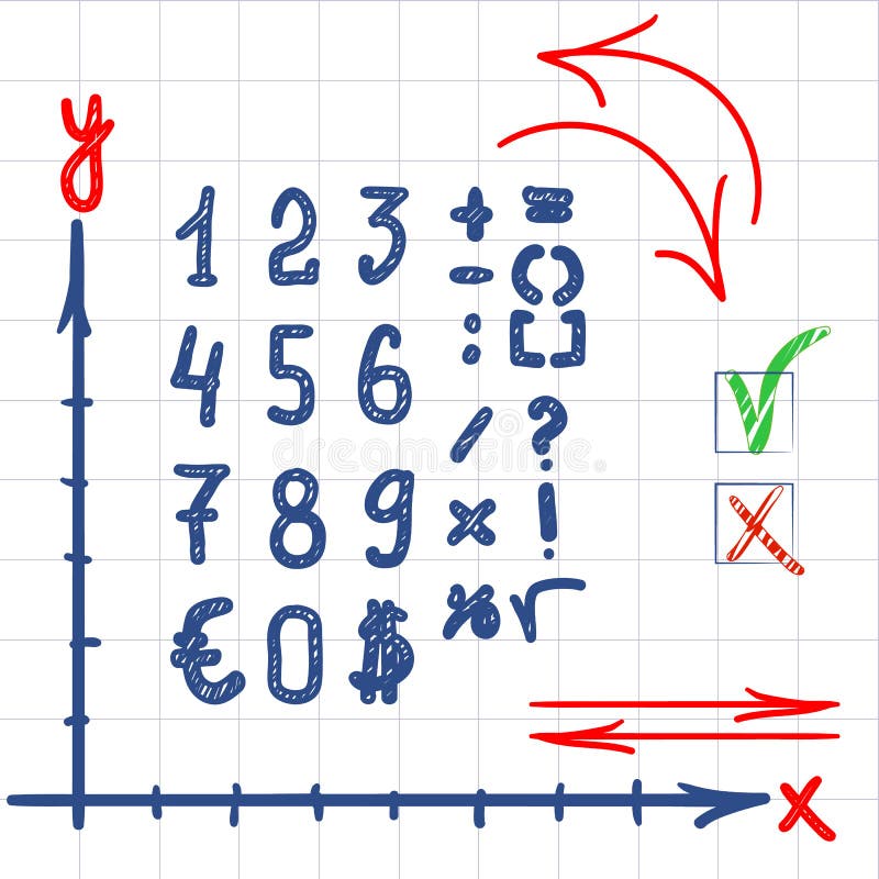 Numbers and signs stock vector. Illustration of school - 23812335