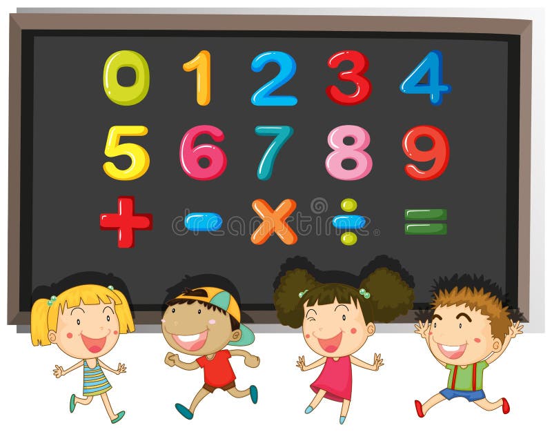 Numbers and maths symbols stock vector. Illustration of cartoon - 26992018