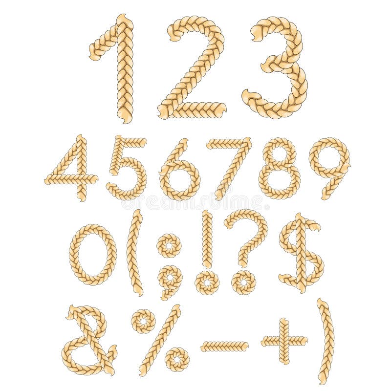 Braids Font. Alphabet Made from Hairstyle Plaits. Braided Hair Font ...