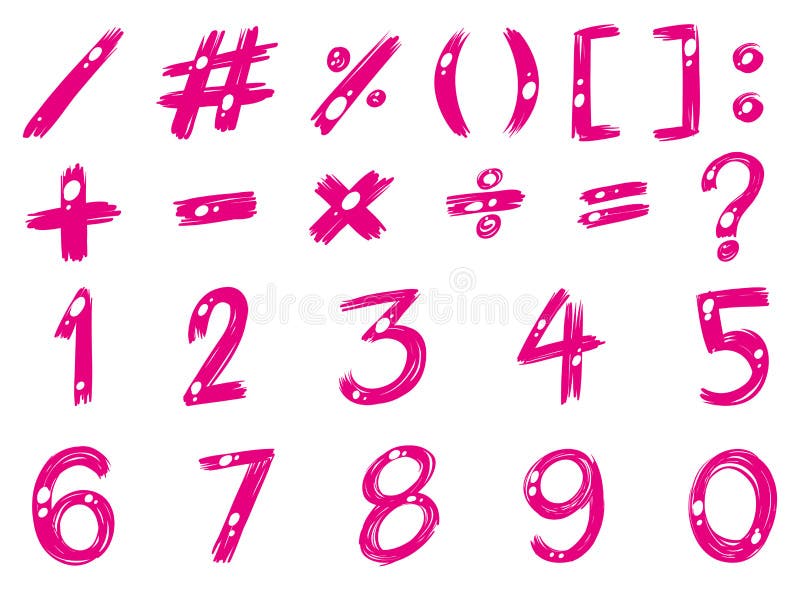 Numbers Signs Pink Color Stock Illustrations – 79 Numbers Signs Pink ...