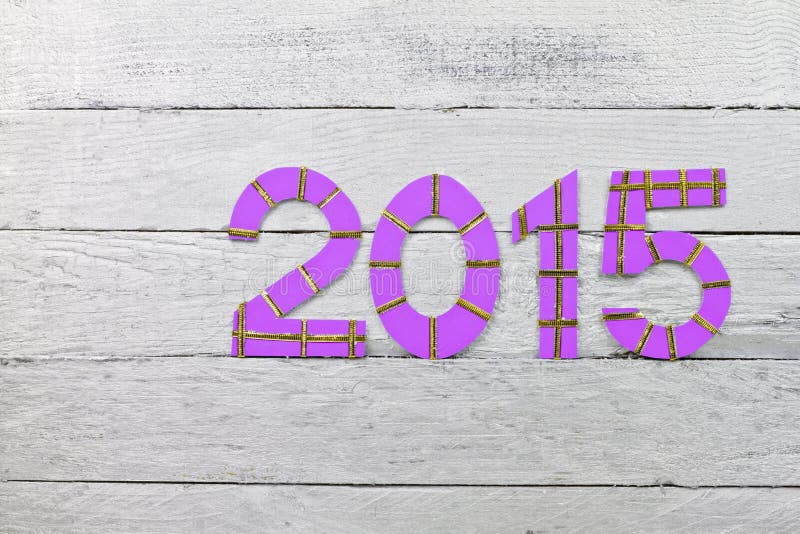 Numbers 2015 on a Silver Painted Clapboard Stock Image - Image of ...