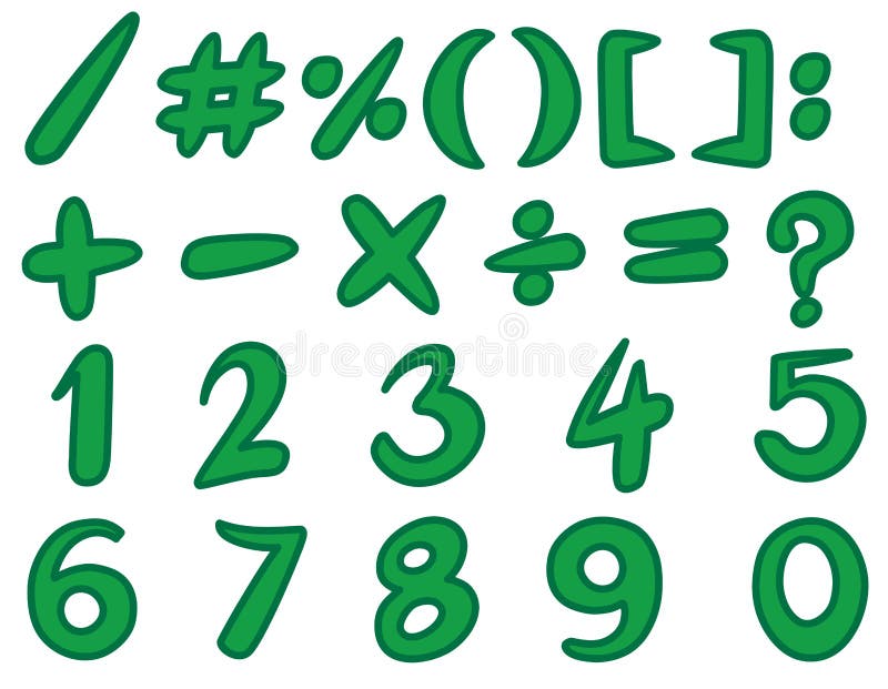 Numbers Simple Signs Green Color Stock Illustrations – 16 Numbers ...