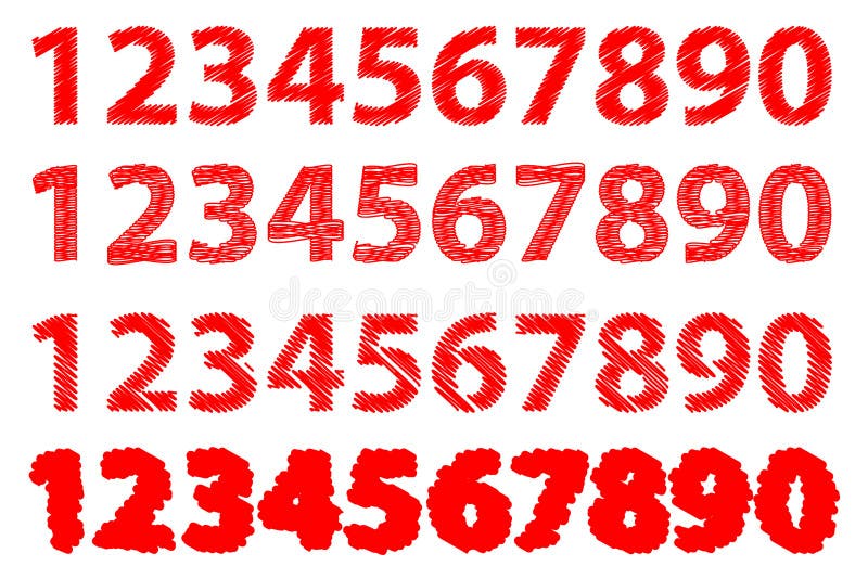 Numbers stock vector. Illustration of sketch, shape, background - 88345170