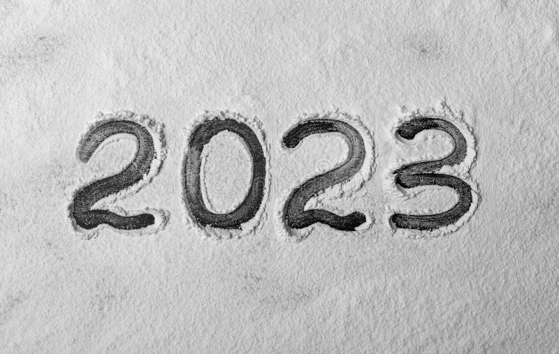 Numbers 2023 in the snow. stock image. Image of 2023 - 263229529