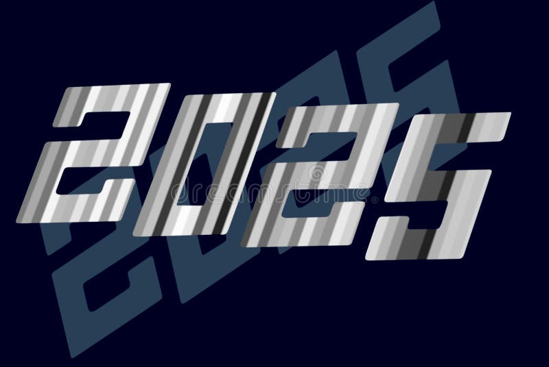 New Year S Date. the Numbers 2025 on a Dark Blue Background. Stock ...