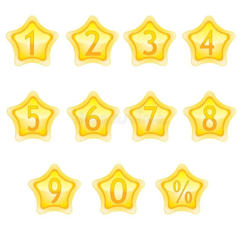 Numbers in the stars stock vector. Illustration of multiple - 22007385