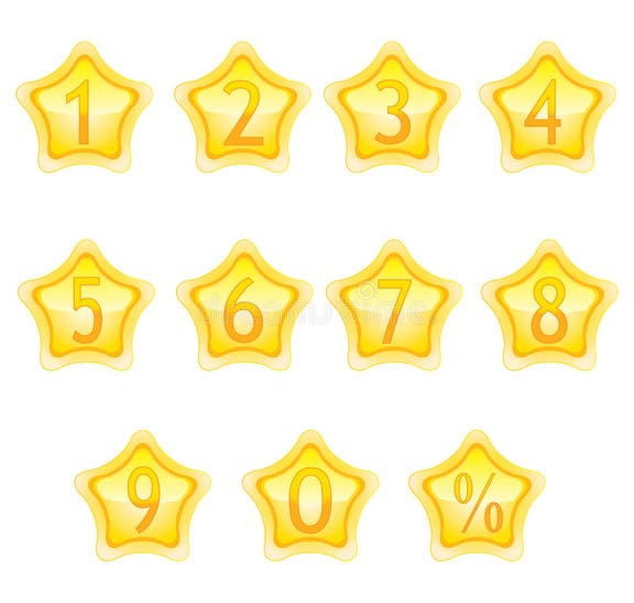 Numbers in the stars stock vector. Illustration of multiple - 22007385