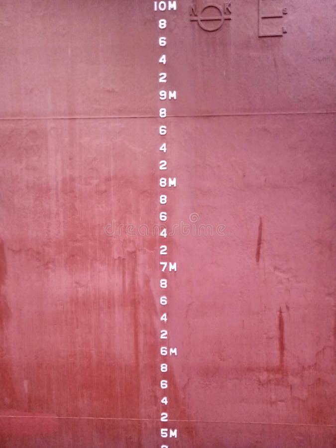 Numbers on the Steel Surface To Measure the Water Level Stock Image ...