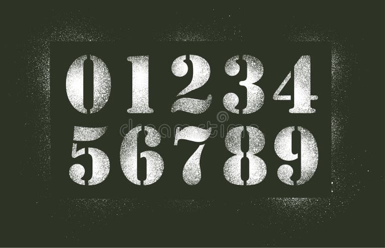 Numbers stencil spray stock vector. Illustration of graffiti - 71906014