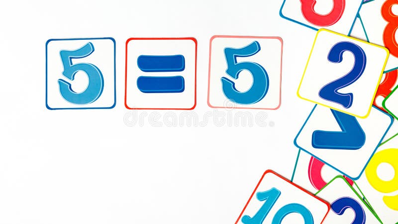 Numbers. Study of Mathematics, Mathematical Example on White Background ...