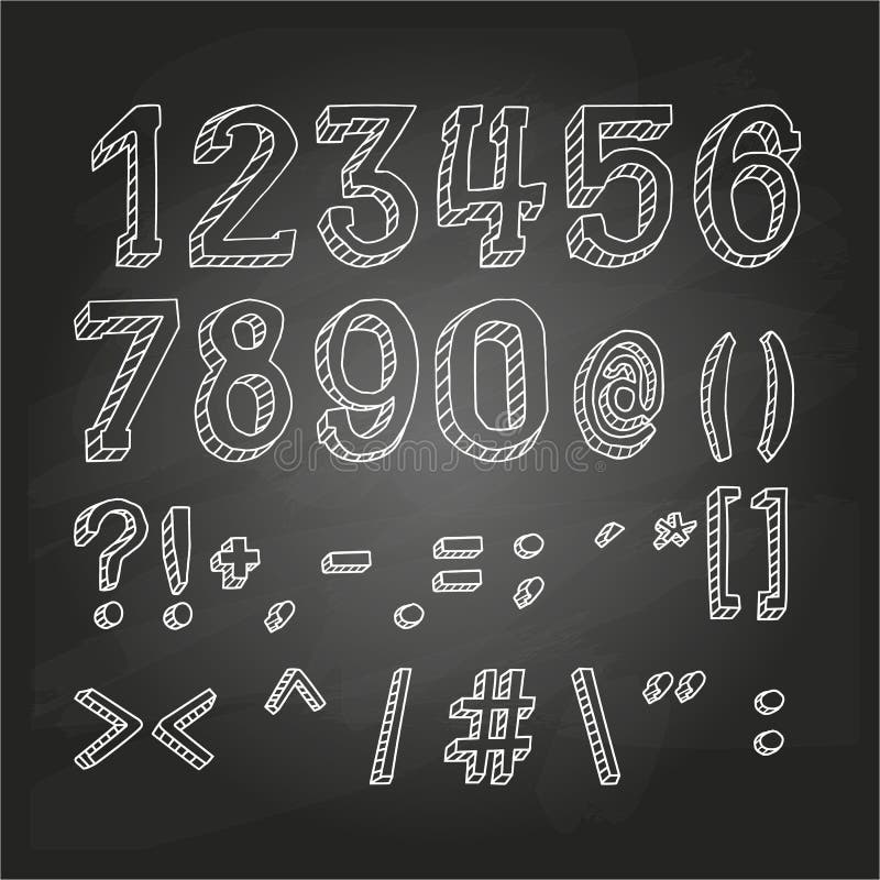 Numbers and Symbols on Chalkboard Stock Vector - Illustration of ...