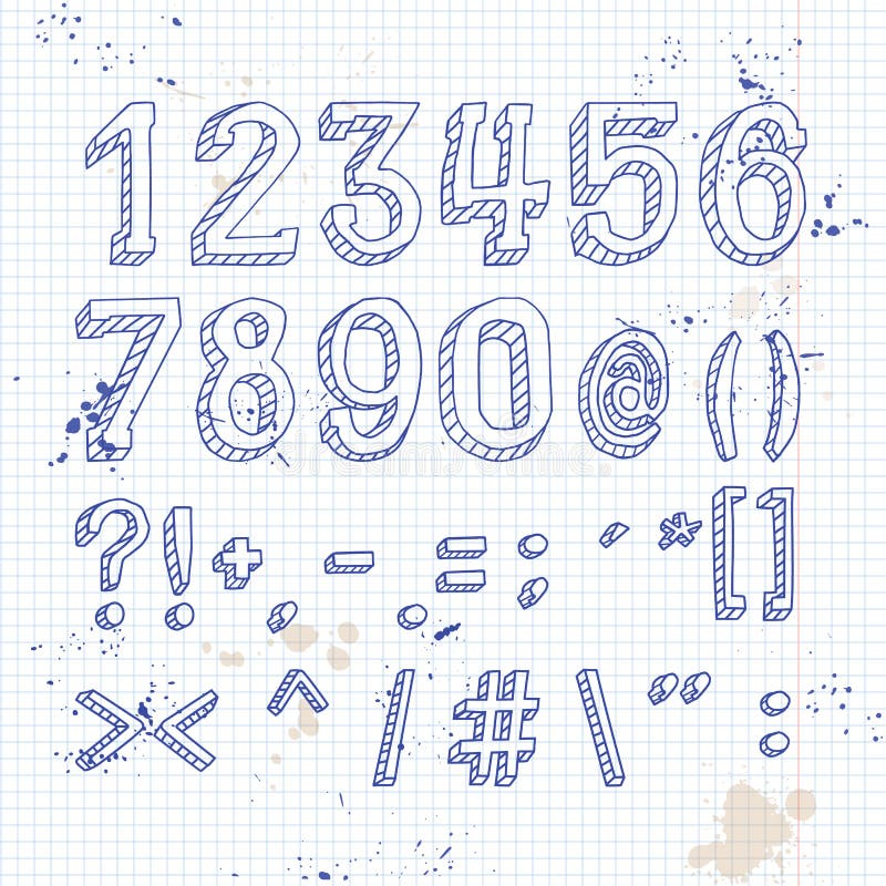 Numbers and Symbols on Notebook Stock Vector - Illustration of creative ...