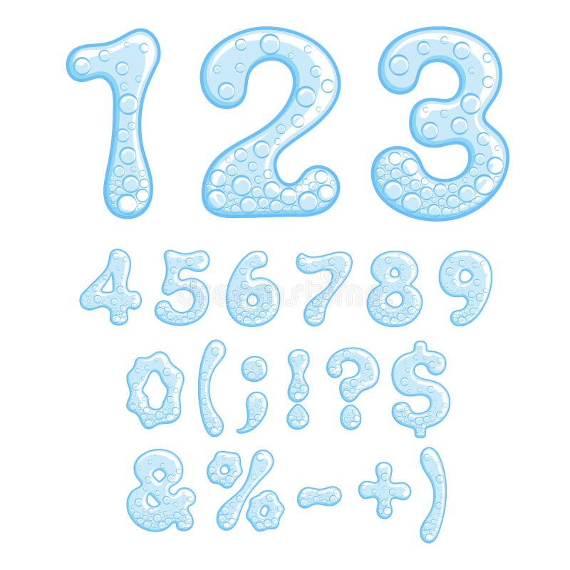 Numbers Symbols Sparkling Water Stock Illustrations – 6 Numbers Symbols ...