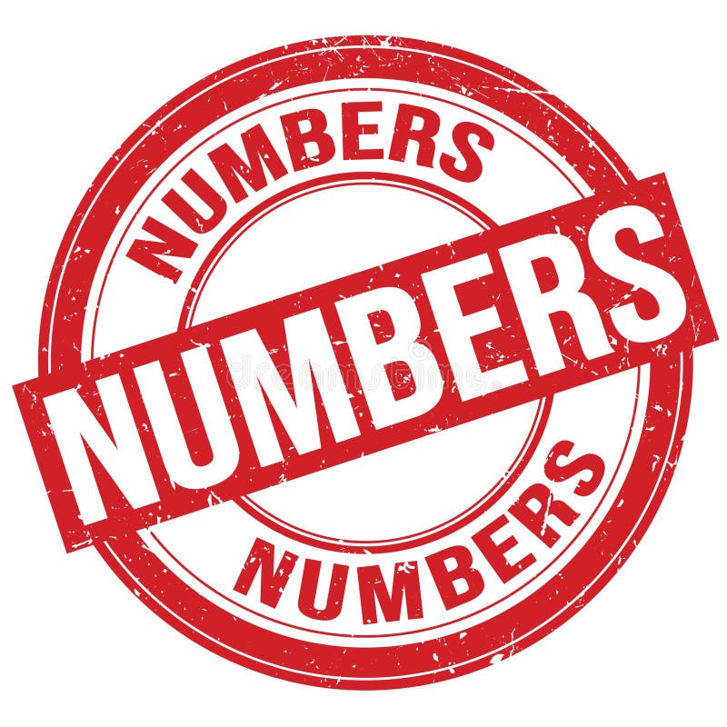 NUMBERS Text Written on Red Round Stamp Sign Stock Illustration ...