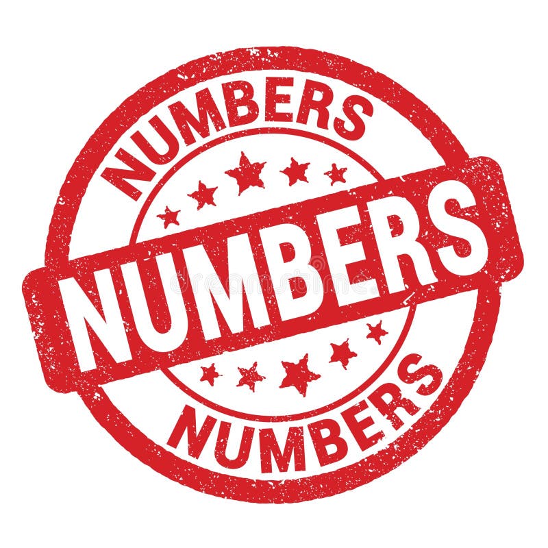 NUMBERS Text Written on Red Stamp Sign Stock Illustration ...
