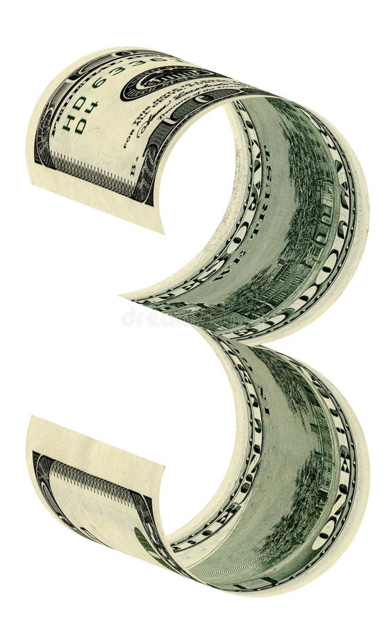 Numbers three dollars stock image. Image of wealth, paper - 82367041