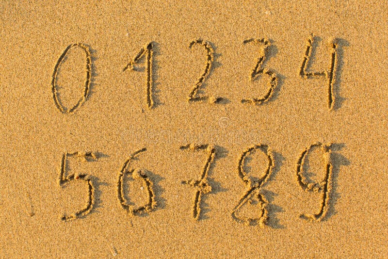 Numbers in the Sand stock image. Image of close, color - 3176929
