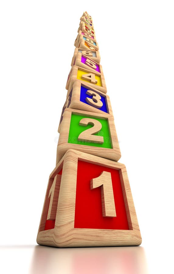 Numbers to high stock illustration. Illustration of cube - 25831693