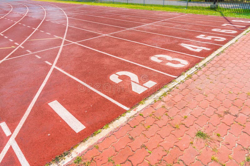 Numbers of track lanes stock photo. Image of lane, pattern - 97343558