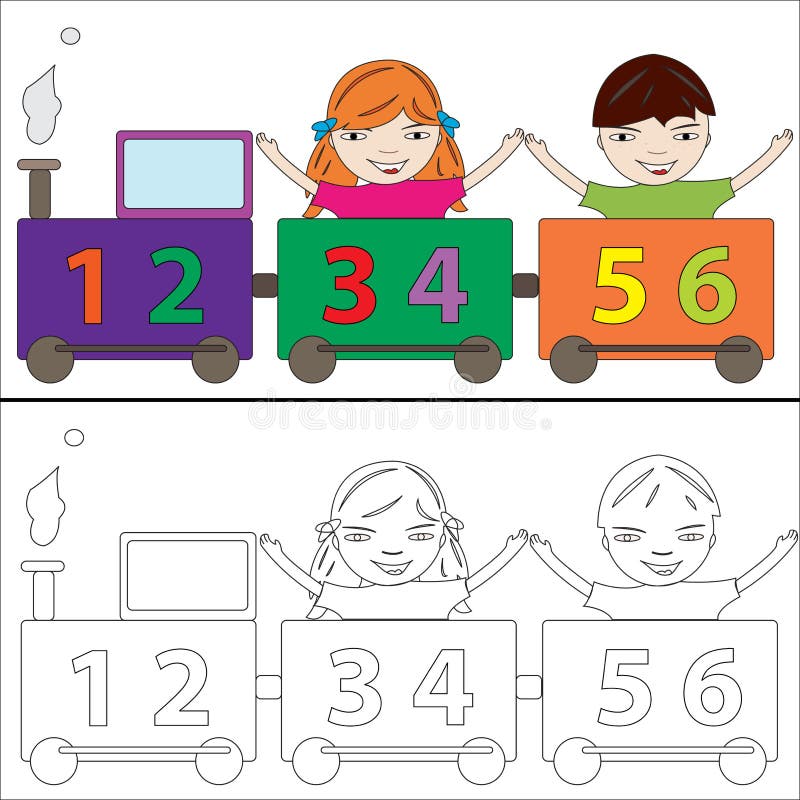 The numbers train stock vector. Illustration of enjoy - 17722336