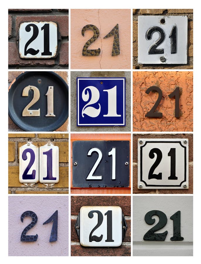 Numbers Twenty-one stock image. Image of collage, natural - 26989419