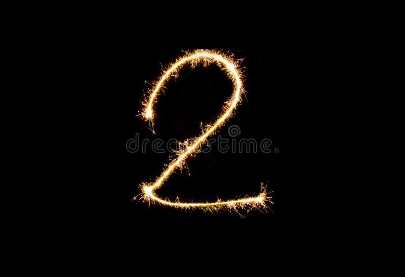 Sparkler Firework Light Number 2 Isolated Black Stock Photos - Free ...