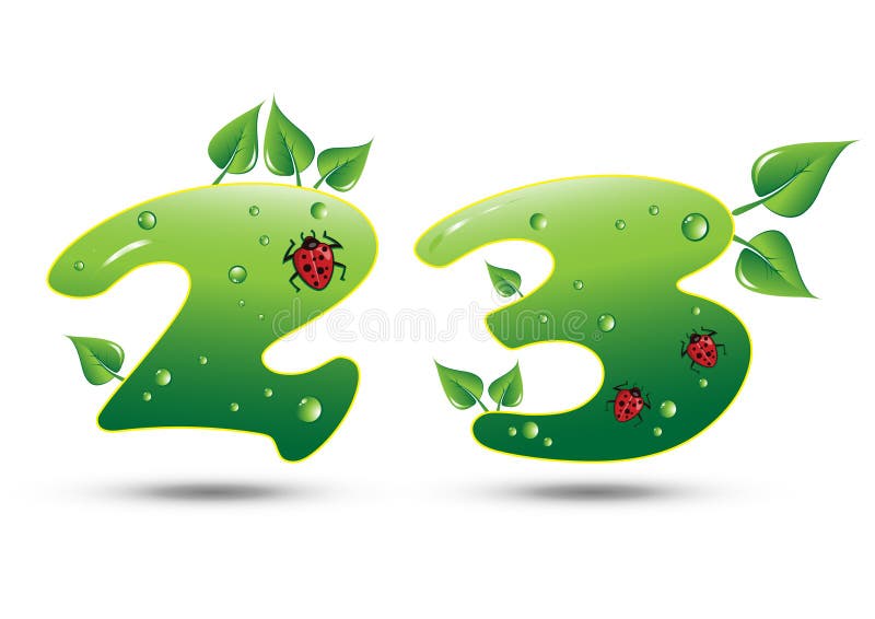 Numbers Eight and Nine Green Nature Concept Stock Vector - Illustration ...