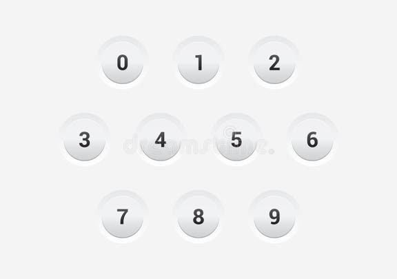 Numbers UI Buttons stock vector. Illustration of interface - 198330516