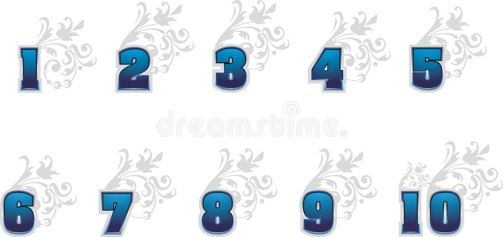 Numbers stock vector. Illustration of five, swirl, antique - 36146081