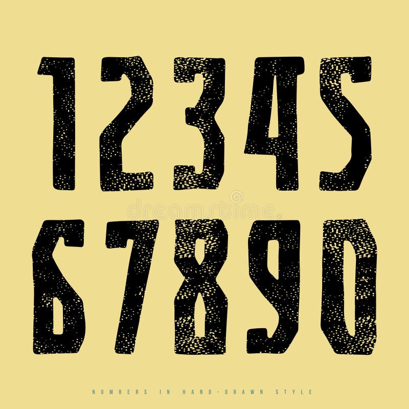 Numbers with Vintage Texture Stock Vector - Illustration of typeset ...